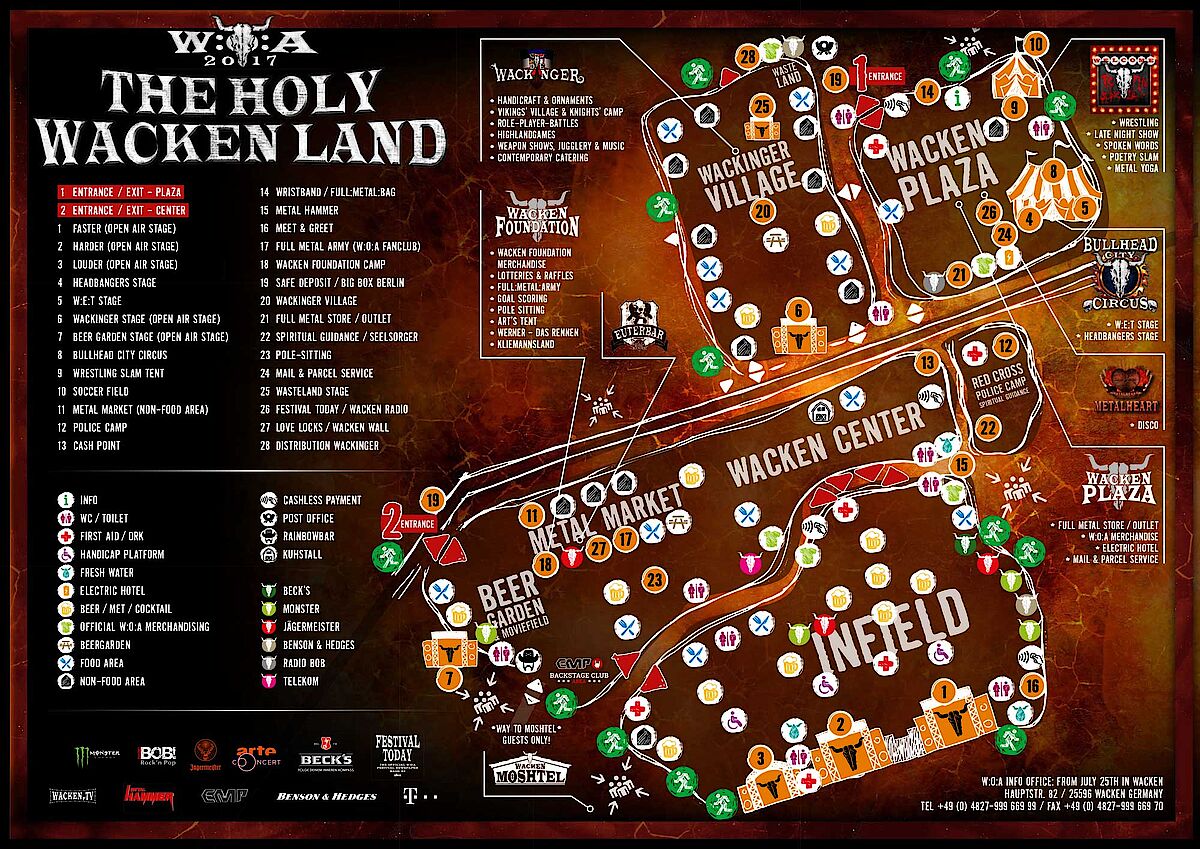 Übersichtskarten für das W:O:A 2017 | Wacken Open Air