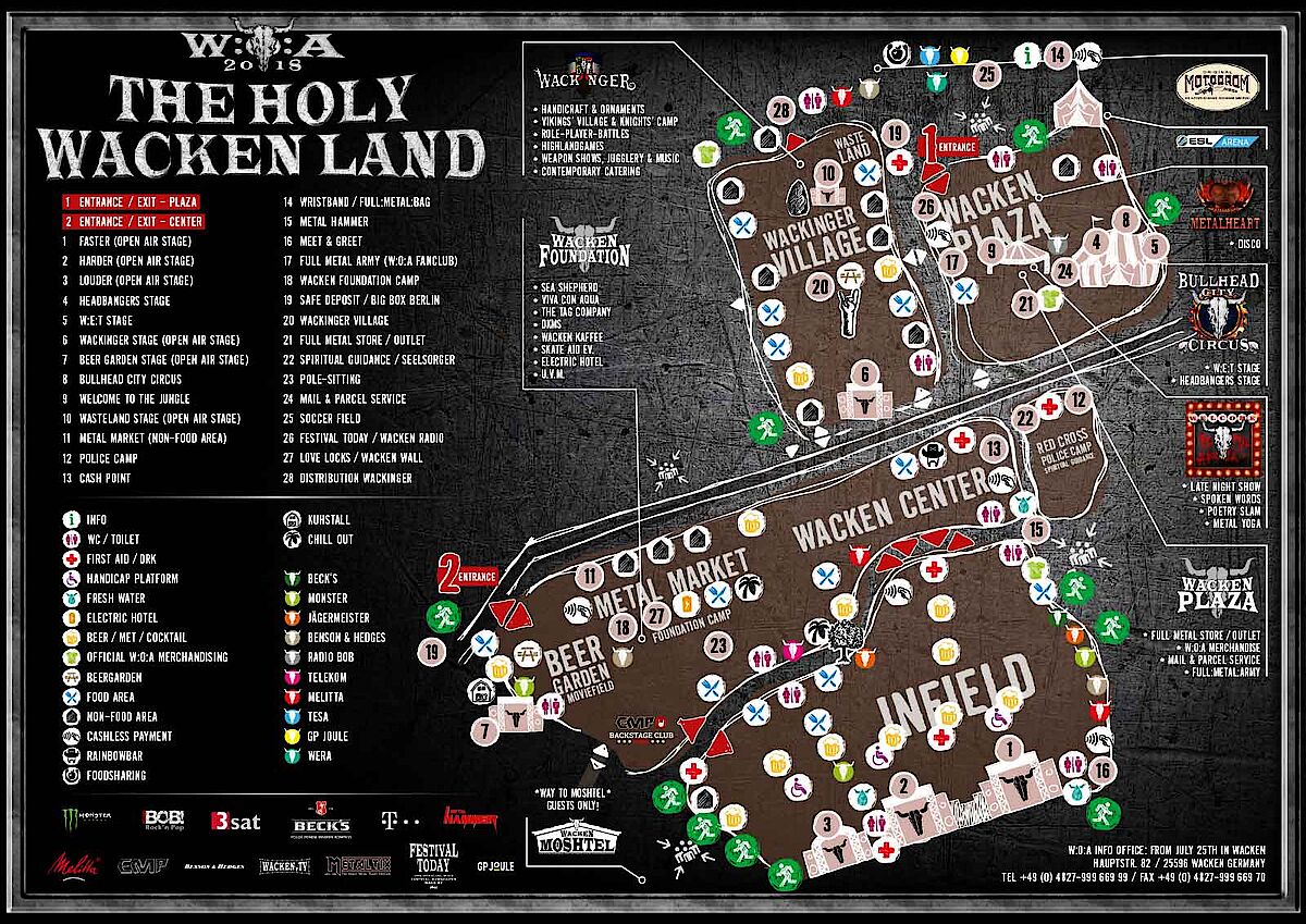 Here are the maps for W:O:A 2018! | Wacken Open Air